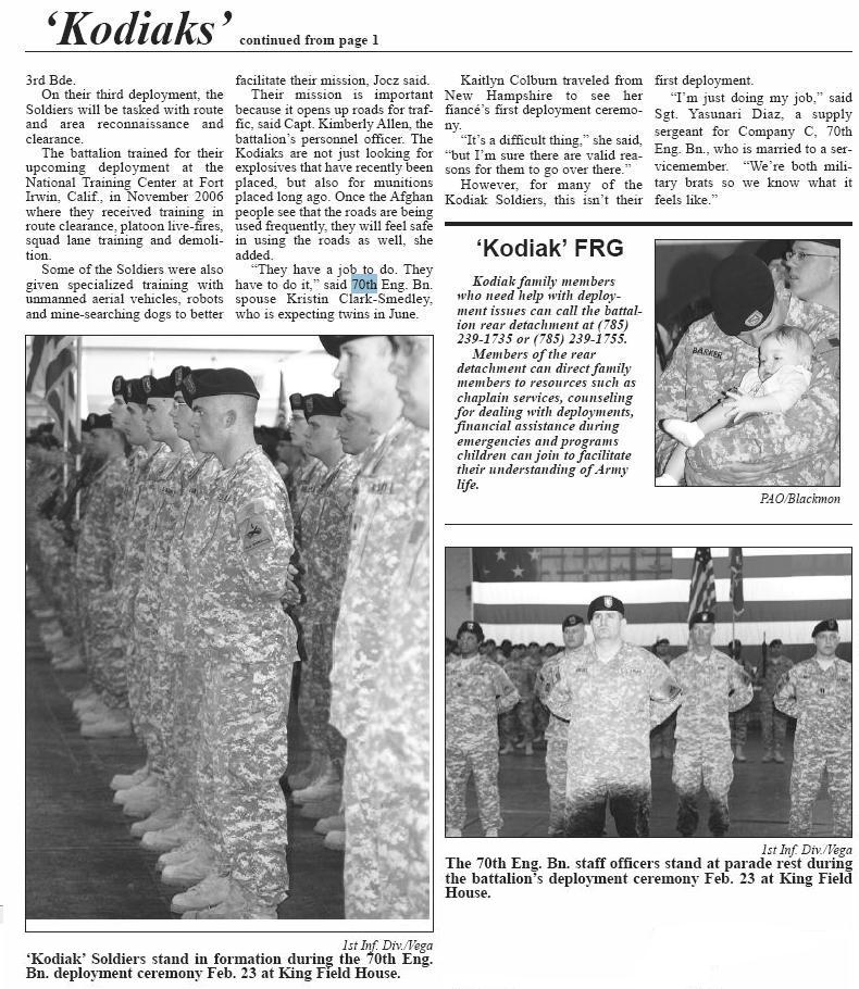 Deployment to Afghanistan 2007